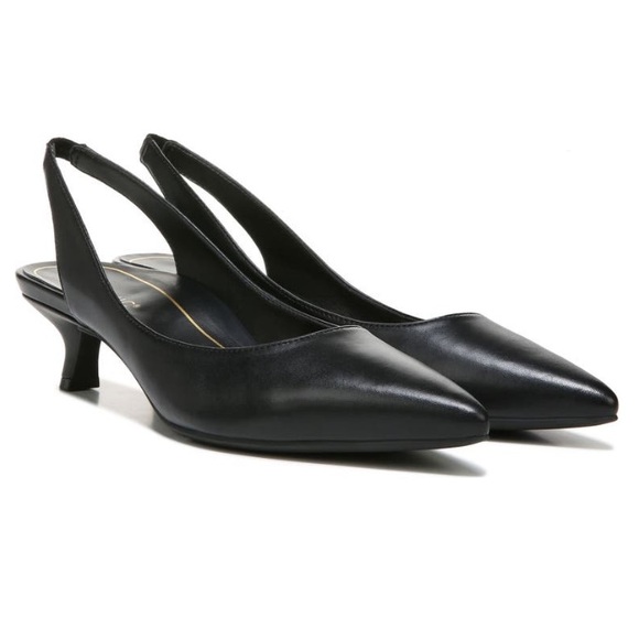 Vionic | Shoes | Lux Leather Vionic Ziva Slingback Pump Nib Black ...
